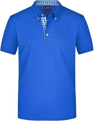 James & Nicholson Klassisches Herren Polohemd - Polohemd mit Button-Down-Kragen | Farbe: royal/royal-white | Gr&ouml;sse: 3XL