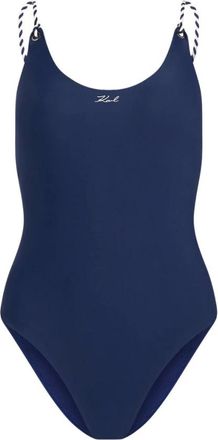Karl Lagerfeld Femme, Maillots de bain, Bleu, Taille: 38 FR Signature Nautisk Swimsuit