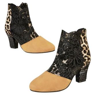 Generic TDEOK Bottines &eacute;l&eacute;gantes pour femme - En dentelle creuse - Avec talon - L&eacute;g&egrave;res - Pointues - Pour les loisirs - Confortables - En cuir synth&eacute;tique, ma