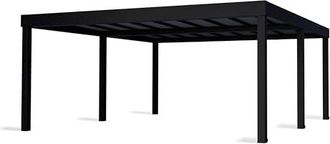 Palram Canopia by Palram Carport Bausatz Oslo 600 x 600 cm Doppelcarport Polycarbonat Schwarzer Rahmen f&uuml;r PKW aus rostfreiem Aluminium