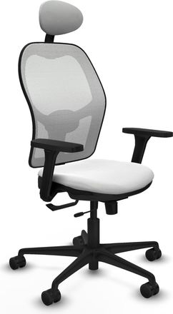 Piqueras y Crespo Ergonomischer B&uuml;rostuhl, wei&szlig;, mit 3D-Armen, h&ouml;henverstellbare Lendenwirbelst&uuml;tze und festes Kopfteil, ausgestattet mit Syncro/Traslack und eingesprit