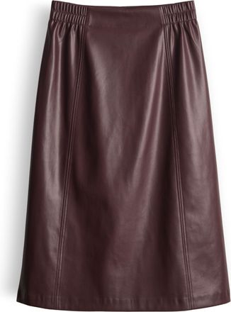 OPUS Damen Midirock | ROGA Midirock aus weichem Kunstleder Dark Grape, 34