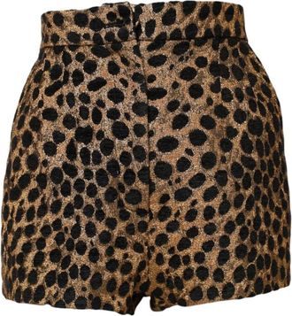 Dolce & Gabbana Femme, Shorts, Brun, Taille: 36 FR Short Hot Pants Taille Haute Imprim&eacute; L&eacute;opard