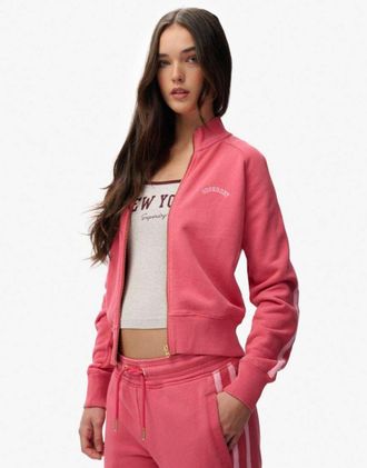 Superdry Essential - Haut de surv&ecirc;tement &agrave; logo - Rouge baie