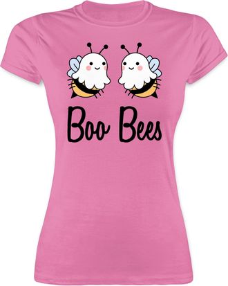 Shirtracer Shirt Damen - Halloween - Boo Bees Boobees Bienen Boobs - M - Rosa - Biene t-Shirt halloweenshirt Haloween Outfits bee Funshirts f&uuml;r Frauen t Hallowee