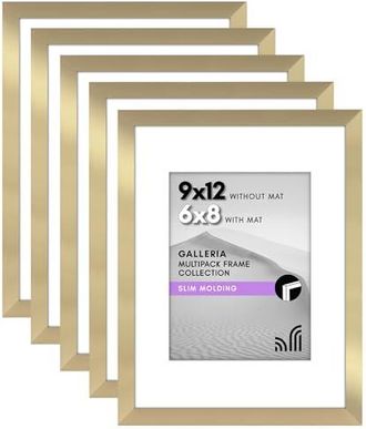 Americanflat 22,9 x 30,5 cm großes Bilderrahmen-Set in Gold - Verwendung als 15,2 x 20,3 cm Bilderrahmen mit Passepartout oder 22,7 x 30,5 cm Rahmen ohne Passepart