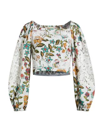 Farm Rio BOTANICALS OFF-WHITE LACE BLOUSE