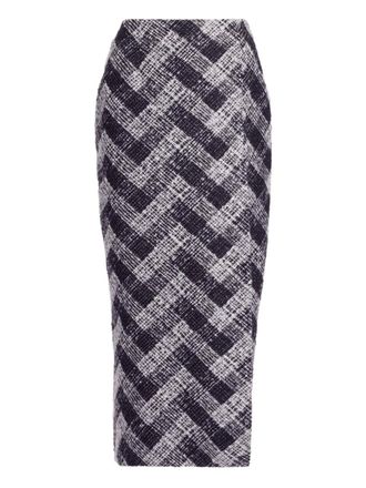 Elie Saab jupe mi-longue &agrave; chevrons - Noir