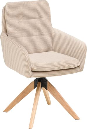 Livetastic Armlehnstuhl, Taupe, Holz, Metall, Textil, Eiche, Pappel, massiv, Sperrholz, F&uuml;llung: Schaumstoff, Flachrohr, 60x93x65.5 cm, Sitzfl&auml;che 360&deg; drehbar, 