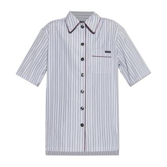 Dolce & Gabbana Femme, Blouses et Chemises, Gris, Taille: 34 FR Chemise Popeline Ray&eacute;e