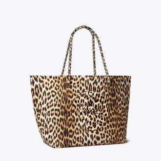 Tory Burch Damen Bedruckte Ella Tote Bag mit Kette