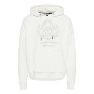 Carlo Colucci Homme, Sweatshirts et sweats &agrave; capuche, Blanc, Taille: M Sweat &agrave; capuche Oversize