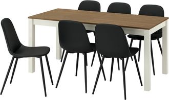 IKEA &Aring;LHULT / NORDMANSSK&Auml;R Tisch und 6 St&uuml;hle