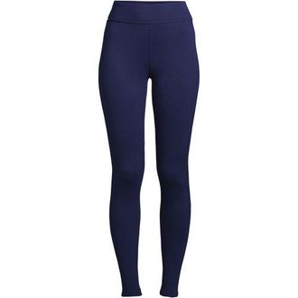 Lands End Leggings mit Plüschfutter und Tasche SERIOUS SWEATS, Damen, Größe:36-38 regular, Blau, Baumwoll-Mischung/Polyester-Mischung, by Lands End