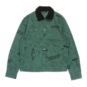 Ripndip Waldgr&uuml;ne Scribble Button Up Jacke - - Jackets - Herren - Gr&uuml;n - M