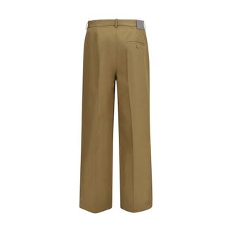 Balenciaga Mens Cotton Twill Chinos Beige