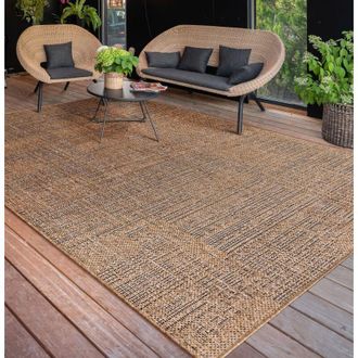 Paco Home Paco Home - Tapis Exterieur Terrasse Salon Cuisine Lavable En Machine Motif Boho Uni 160x220 cm, Beige 3