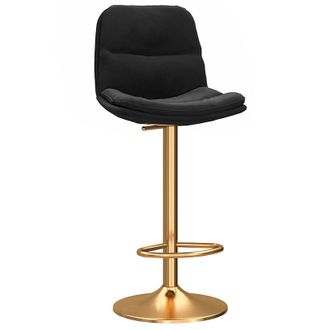 Generic Drehbare Barhocker, h&ouml;henverstellbar von 65-80 cm (25,6-31,5 Zoll), mit R&uuml;ckenlehne, Samtbezug, ideal f&uuml;r K&uuml;cheninseln, Kneipen, Bistros und Restauran