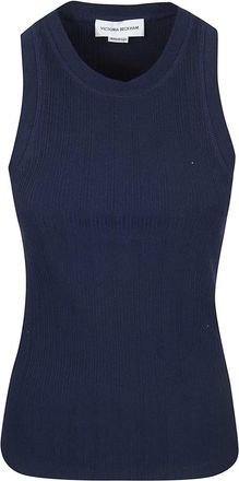 Victoria Beckham Femme, Tops, Bleu, Taille: 38 FR Rib Tank