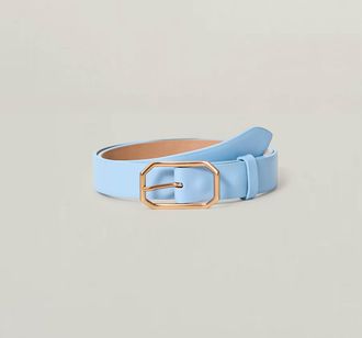 Reptiles House Salina Schnalle und nahtloser Ledergürtel - 30 mm - Hellblau