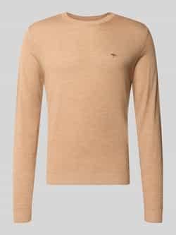 Fynch-Hatton Regular Fit Strickpullover aus Wolle mit Rundhalsausschnitt