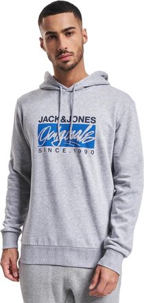 Jack & Jones Mens JORRACES Sweat Hood FST Kapuzenpullover, Light Grey Melange, M