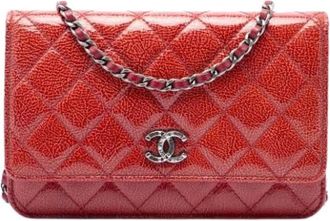 Chanel Portefeuille sur cha&icirc;ne Pre-owned - Femme - Pre-owned - Rouge - Taille: ONE Size