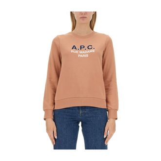 A.P.C. A.p.c. - SweaT-shirt Logo Coupe Classique - Femme - Sweatshirts et sweats &agrave; capuche - Rose - Taille: 42 FR
