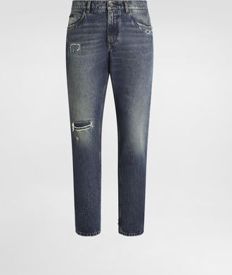 Dolce & Gabbana Regular Cotton Jeans - Mann Jeans Mehrfarbig 56