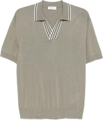 Paolo Pecora Homme, Tops, Vert, Taille: L T-shirt col en V