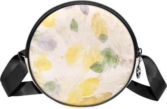Generic Circle Petit sac &agrave; bandouli&egrave;re pour femme, sac &agrave; bandouli&egrave;re r&eacute;glable avec fermeture &eacute;clair, sac &agrave; main rond d&eacute;contract&eacute; pour femmes et filles