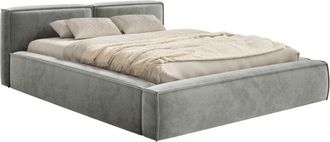 Selsey Selsey Tilves Slim - Polsterbett 180x200 mit Bettkasten und Lattenrost, Velours, grau