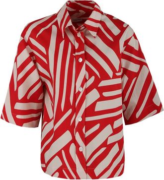 Seidensticker Damen Regular Fit Kurzarm Bluse, Rot, 46