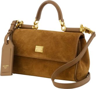 Dolce & Gabbana Calfskin Leather Shoulder Bag - Brown