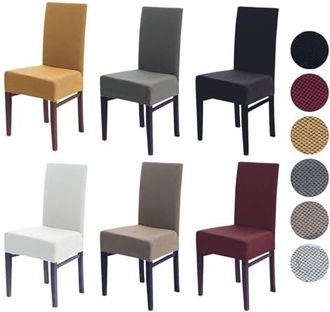 Easy dort Housse de Chaise Lavable Extensible Amovible | Bordeaux | Protecteur de Chaise Élastique (Lot de 2 Housses) | Salle à Manger