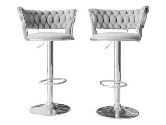 Mirjan24 Barhocker BS-1141-CM, Barstuhl mit Metallbeine, 2 im Set, Regulierbare Sitzh&ouml;he, gepolsterte K&uuml;chenstuhl mit R&uuml;ckenlehne, Hocker, Barstuhl, K&uuml;chenhock