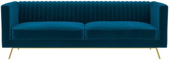 Rendez-Vous D&eacute;co Rendez-vous D&eacute;co - Canap&eacute; 3 places en velours bleu fonc&eacute; - gatsby