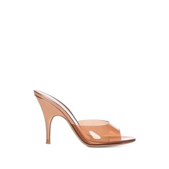 Gianvito Rossi Femme, Chaussures, Rose, Taille: 35 EU Sandales &agrave; talons moyens en verre et m&eacute;tal