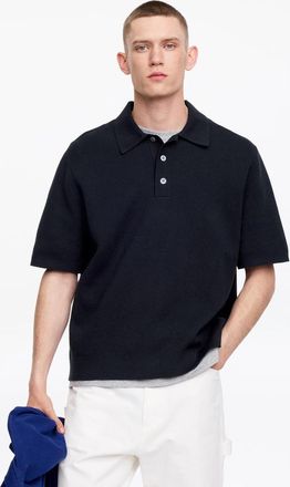 Arket Feinstrick-Poloshirt -Blau