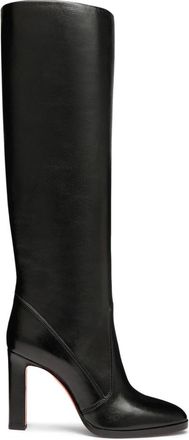 Santoni Botte &agrave; talon en cuir - Femme - Chaussures - Noir - Taille: 37 EU