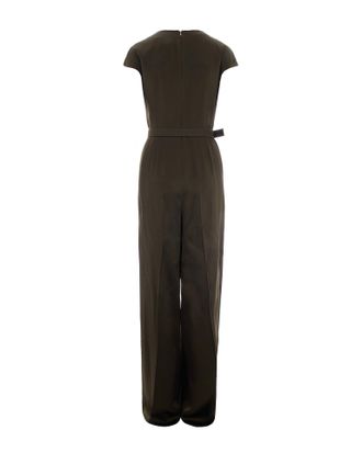 Max Mara Womens Jumpsuit Envers Satin Moss Green Acetate Evening Suits
