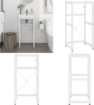 vidaXL Badezimmer Waschtischgestell Wei&szlig; 40x38x83 cm Eisen - Badezimmerm&ouml;bel - Waschtischgestell - Eisenbadschrank - Wei&szlig;er Waschtisch - Unterw&auml;scheschrank