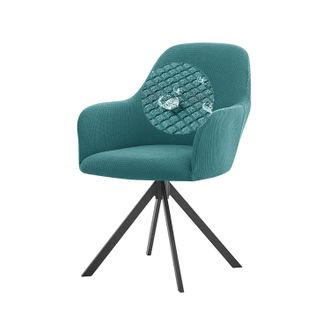 Generic Jacquard Samt Stuhlbezug Dehnbarer Esszimmerstuhl & B&uuml;rostuhl &Uuml;berzug, Elastische Velours-Gebogene R&uuml;cken Schutz F&uuml;r Schminktisch,Esszimmerstuhlbez&uuml;ge