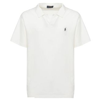 Ralph Lauren Baumwoll-Leinen-Polohemd - - Tops - Herren - Wei&szlig; - L