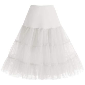 Bbonlinedress 1950 Petticoat Reifrock Unterrock Petticoat Underskirt Crinoline f&uuml;r Rockabilly Sommerkleid Ivory L