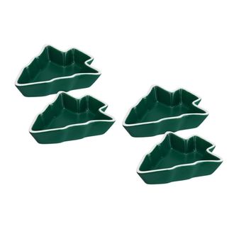 Cabilock 4 St&uuml;ck Keramik Snackteller Weihnachtsbaumform Gr&uuml;n Multifunktionale Snack und Trockenfr&uuml;chteplatten Stilvolle Keramiktabletts f&uuml;r S&uuml;&szlig;igkeiten N&uuml;sse O