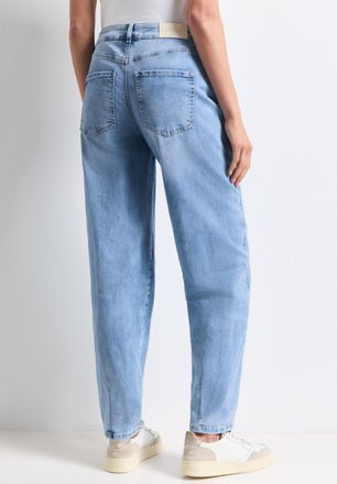 Street One Loose-fit-Jeans STREET ONE, Damen, Gr. 24, L&auml;nge 28, light blau random washed, Jeans, 63% Baumwolle, 25% Polyester, 10% Viskose, 2% Elasthan, unifarbe
