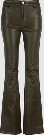 SPRWMN Pantalon Cuir Micro Flare Olive