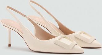 Mango Lackleder-Pumps ecru - Damen - 35 - MANGO