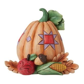 Enesco Jim Shore Heartwood Creek Harvest Kürbis mit Kopfgeld, Miniaturfigur, 10,2 cm, Mehrfarbig